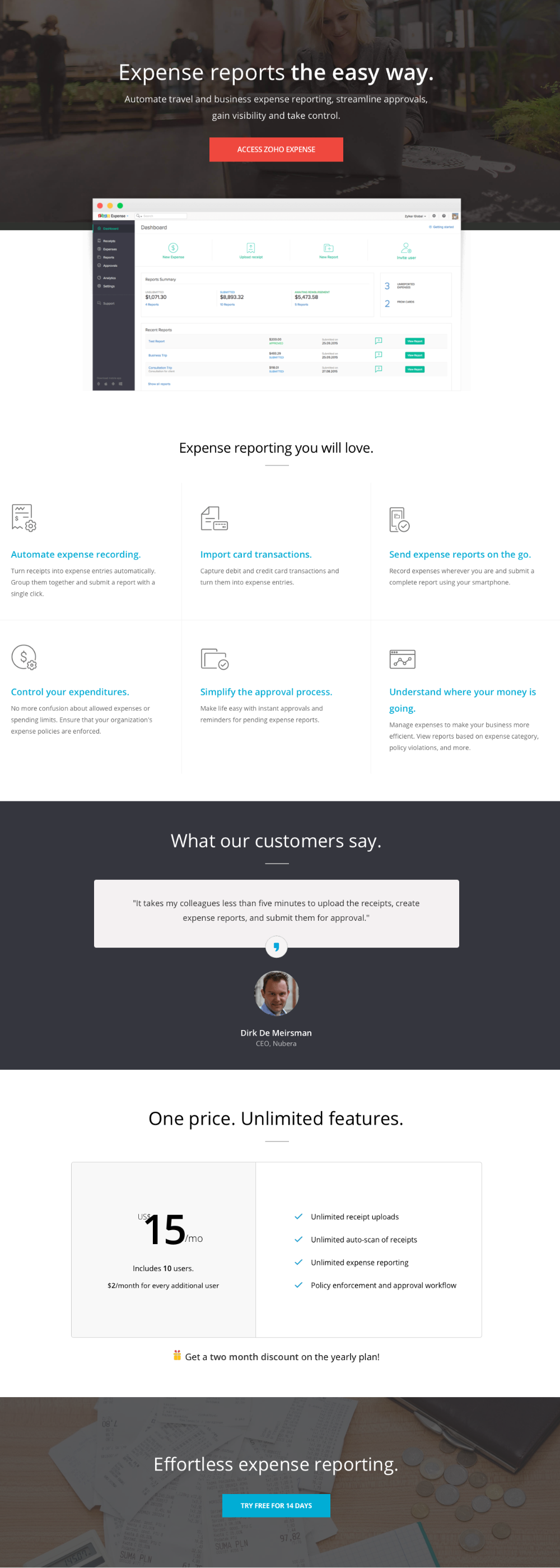 Online Expense Report Expense Reports Software Zoho Expense